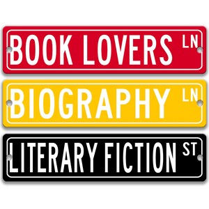 Library Street Sign, Bookshelf Sign, Bookish Decor for Book Nook, Book ...
