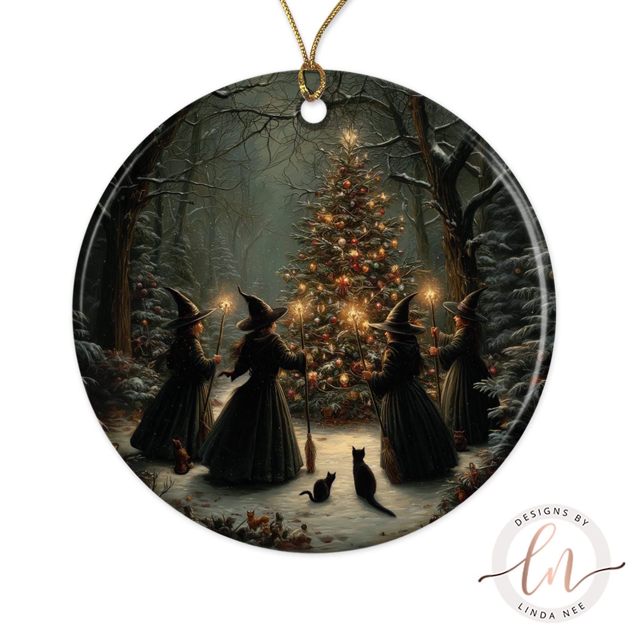 Yule Witches Ornament, Witchy Christmas Tree Decor, Winter Solstice ...