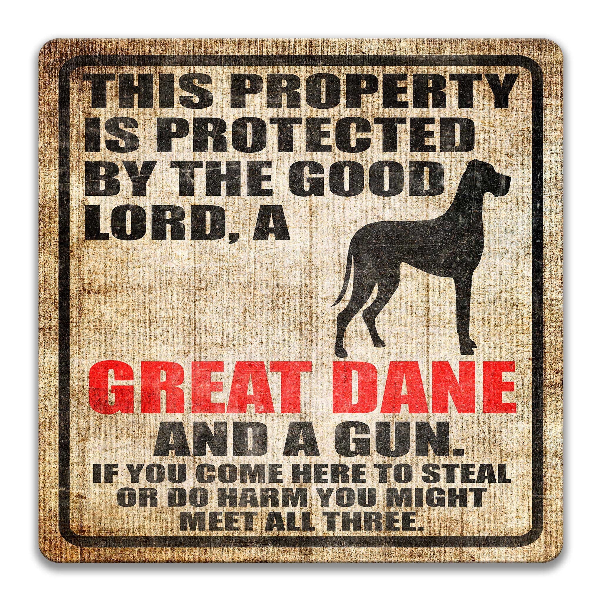 Great Dane Dog Sign Dog Warning Sign Dog Sign Warning Sign - Etsy