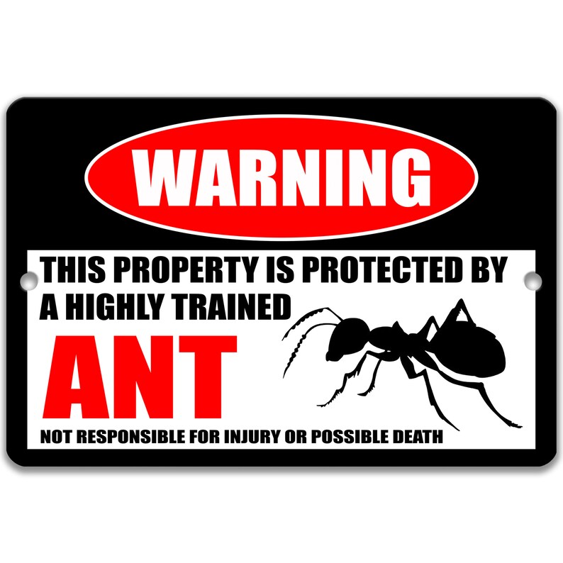 Funny Ant Warning Sign, Ant Decor, Ant Sign, Pest Sign, Insect Lover ...