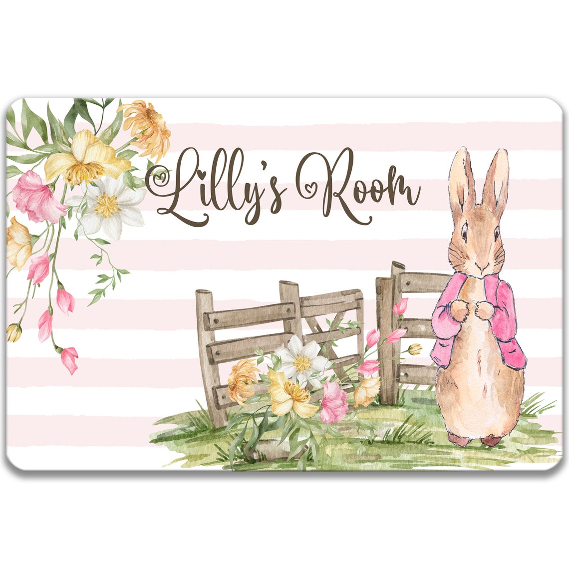 Peter Rabbit Sign Personalized Door Sign for Kids Nursery | Etsy