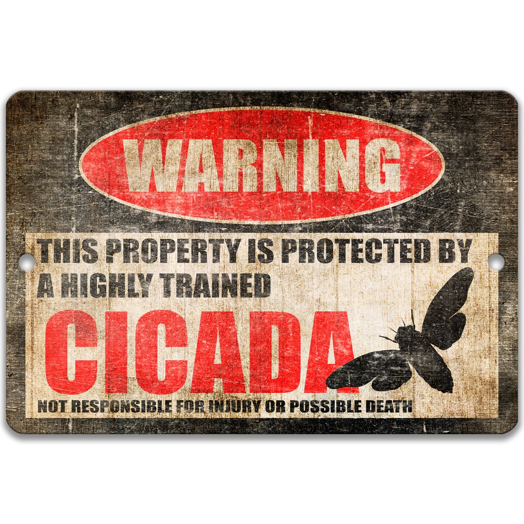Funny Cicada Warning Sign, Cicada Decor, Cicada Sign, Seventeen-year ...