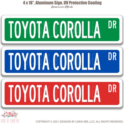 Toyota Corolla Street Sign Garage Sign Auto Accessories - Etsy