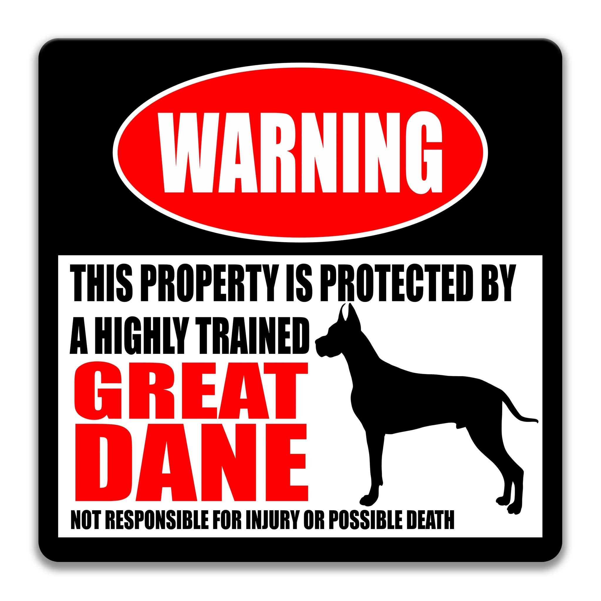 Great Dane Sign, Large Dog Metal Sign, Dog Owner Decor, Funny Pet Sign ...
