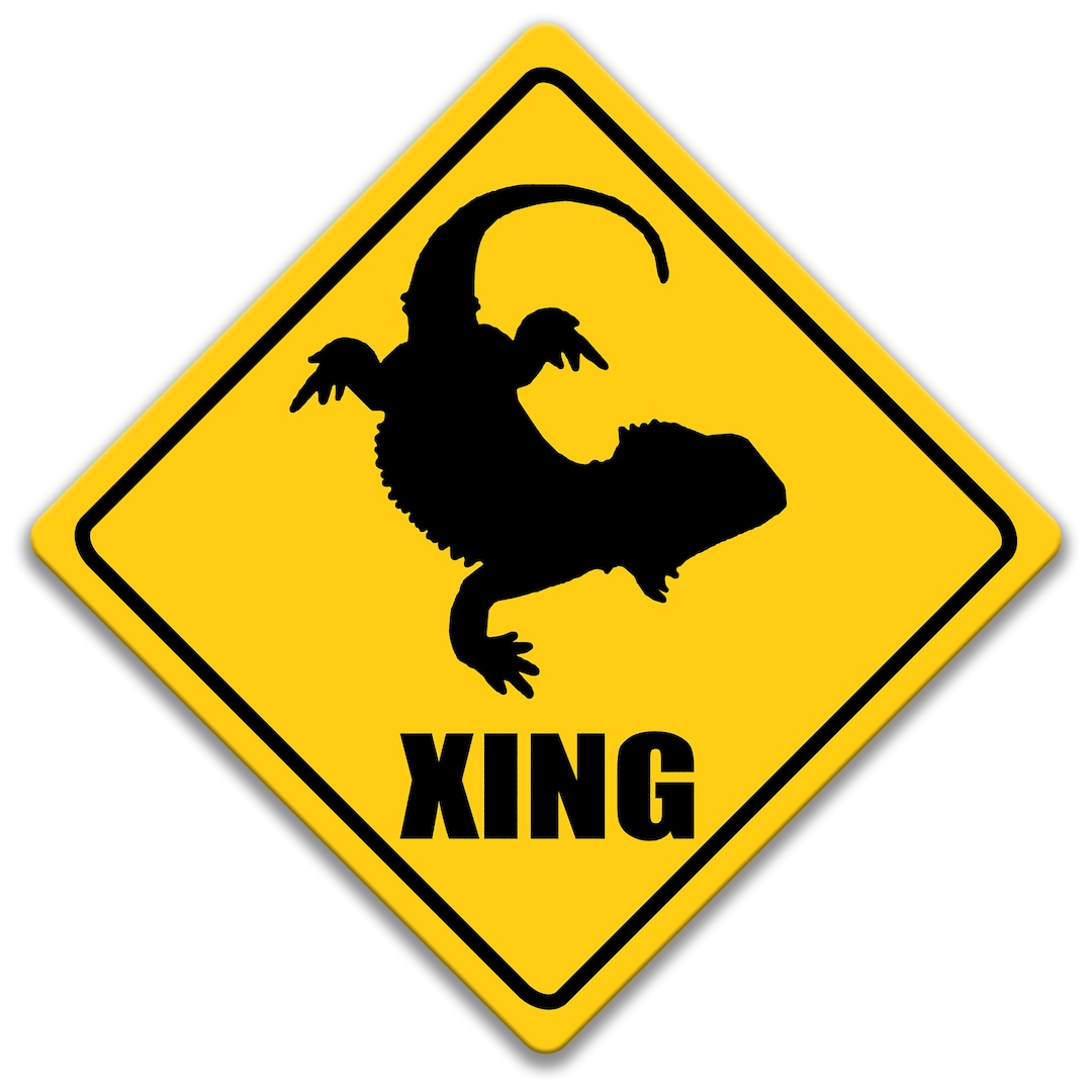 Bearded Dragon Crossing, Bearded Dragon Xing, Bearded Dragon Decor ...