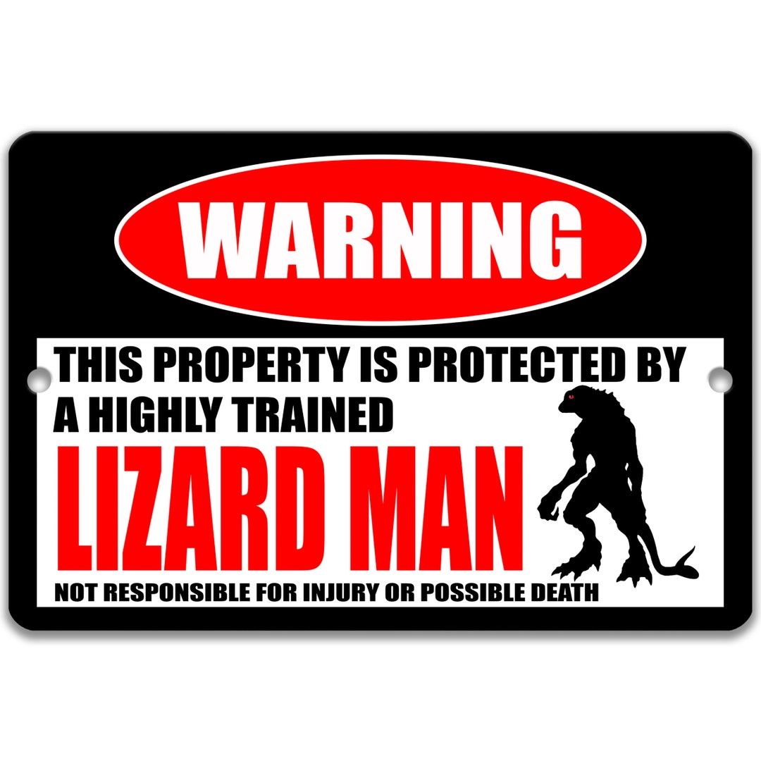Lizard Man Sign, Lizard Man of Scape Ore Swamp, Monster Warning ...
