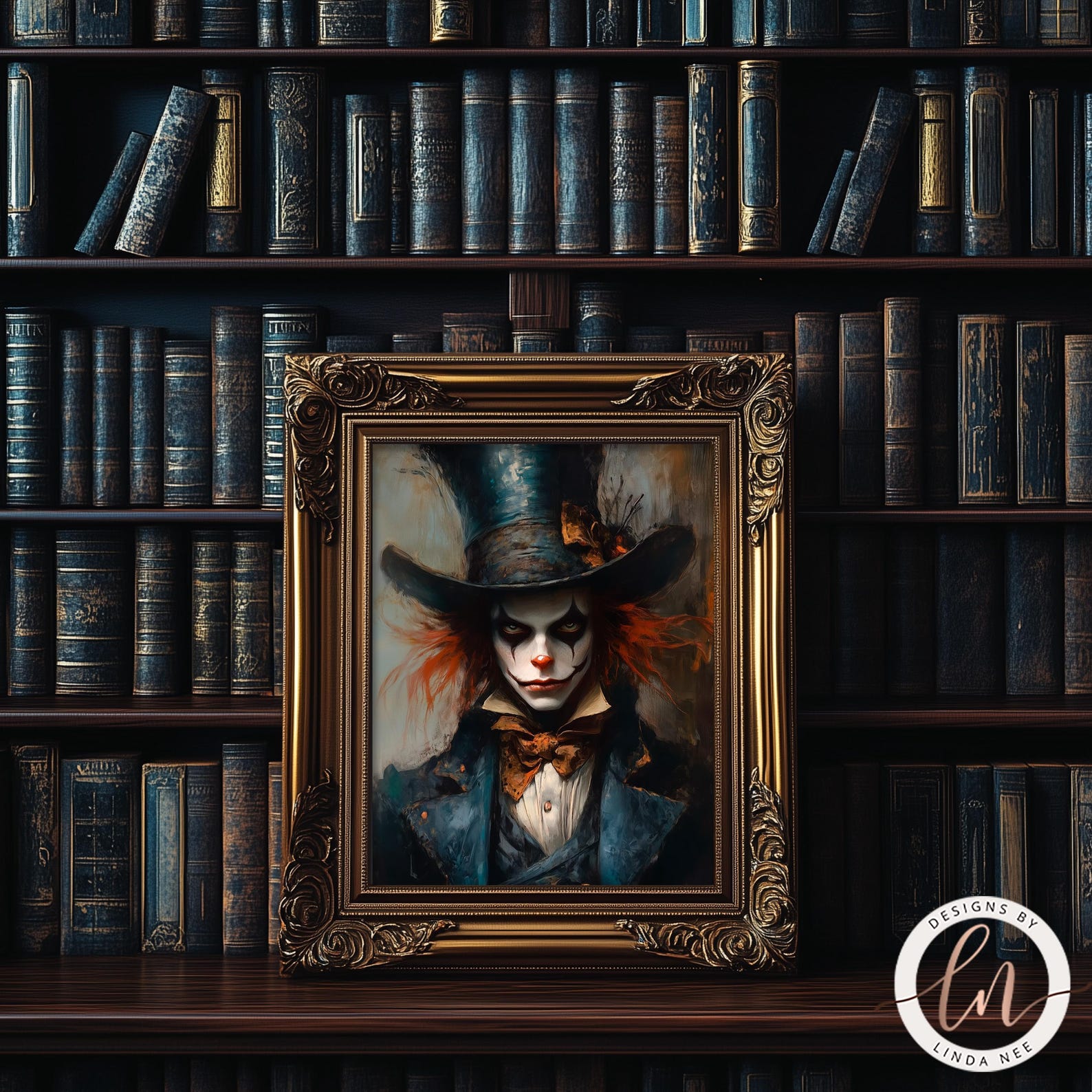Alice in Wonderland Print, Mad Hatter Portrait, Literary Gifts, Gothic ...