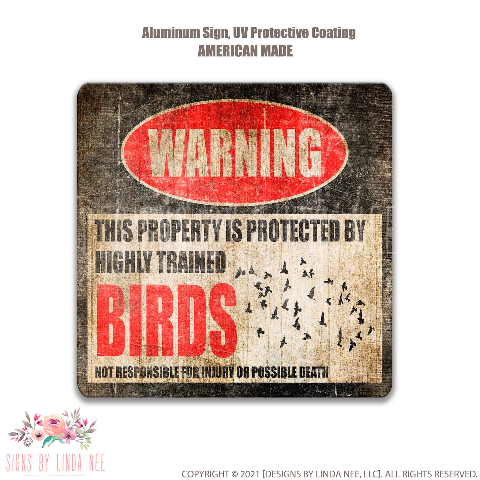 Bird Warning Sign Funny Bird Sign No Trespassing Sign Funny - Etsy UK