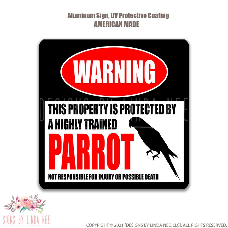 Parrot Sign, Funny Parrot Gift, Cockatoo Decor, Bird Cage Sign, Parrot ...