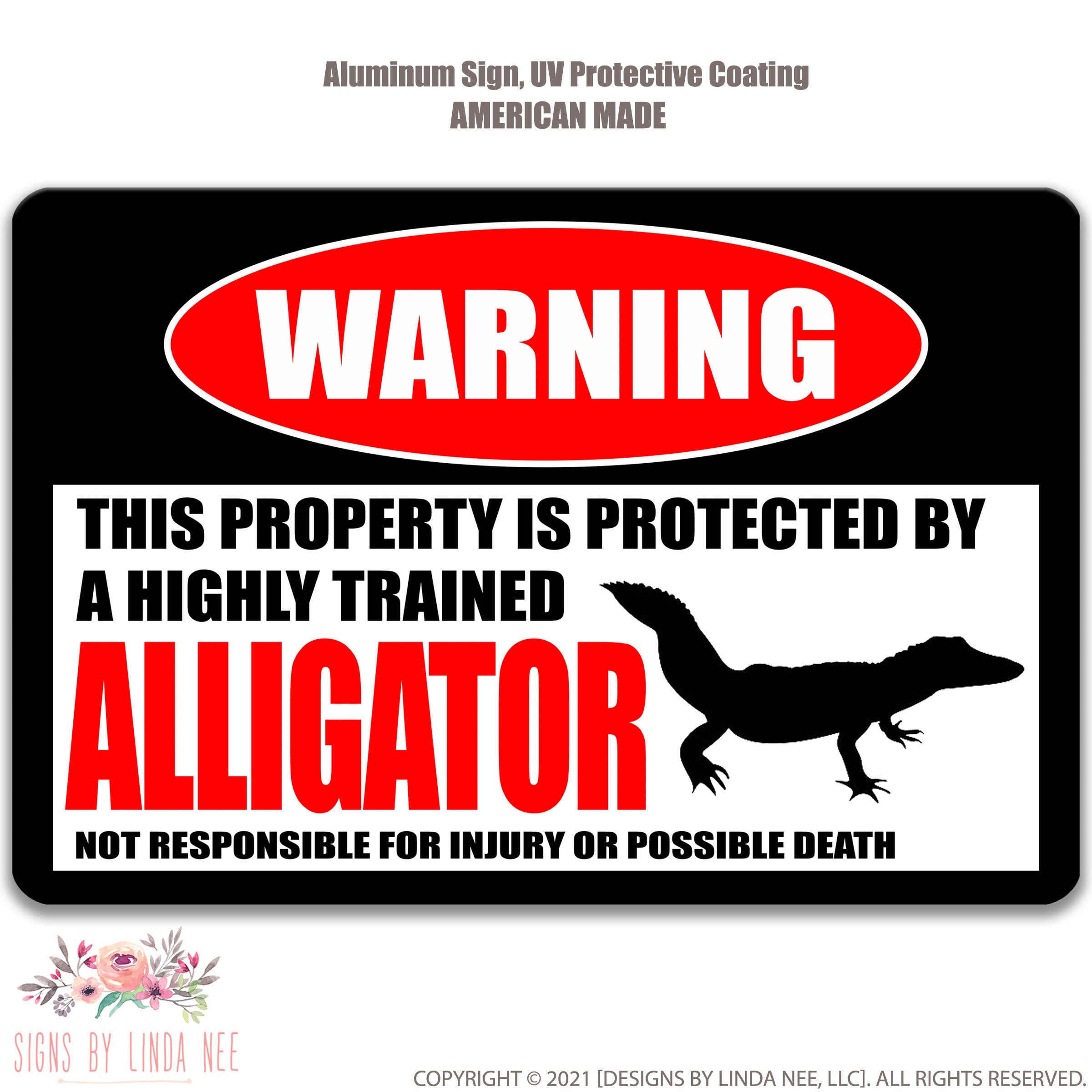 Funny Alligator Sign Beware of Alligator Sign Alligator | Etsy