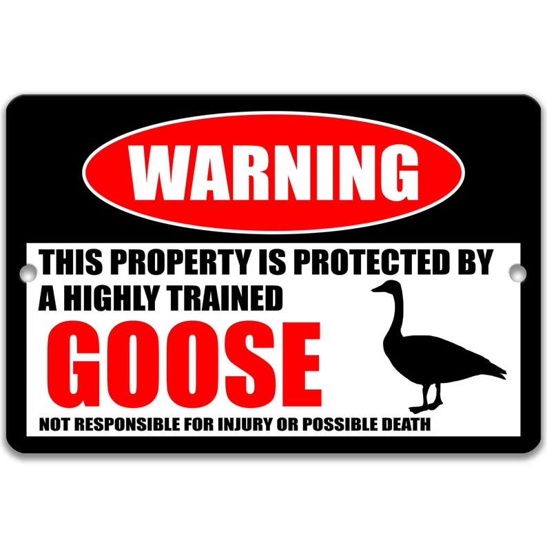 Goose Sign Goose Warning Sign Funny Goose Sign Goose Coop Sign - Etsy ...