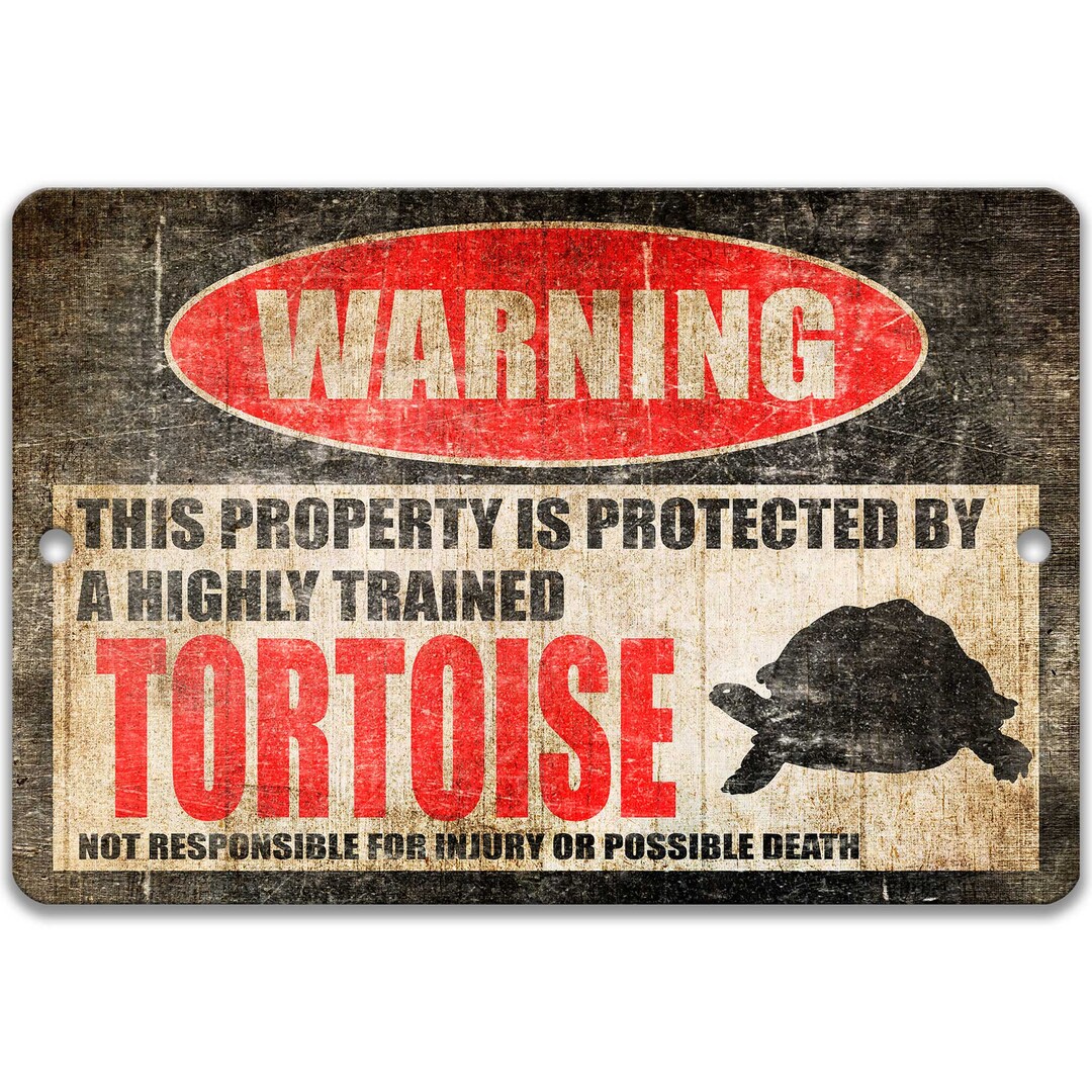 Tortoise Sign Funny Tortoise Warning Sign Tortoise Accessories Metal ...