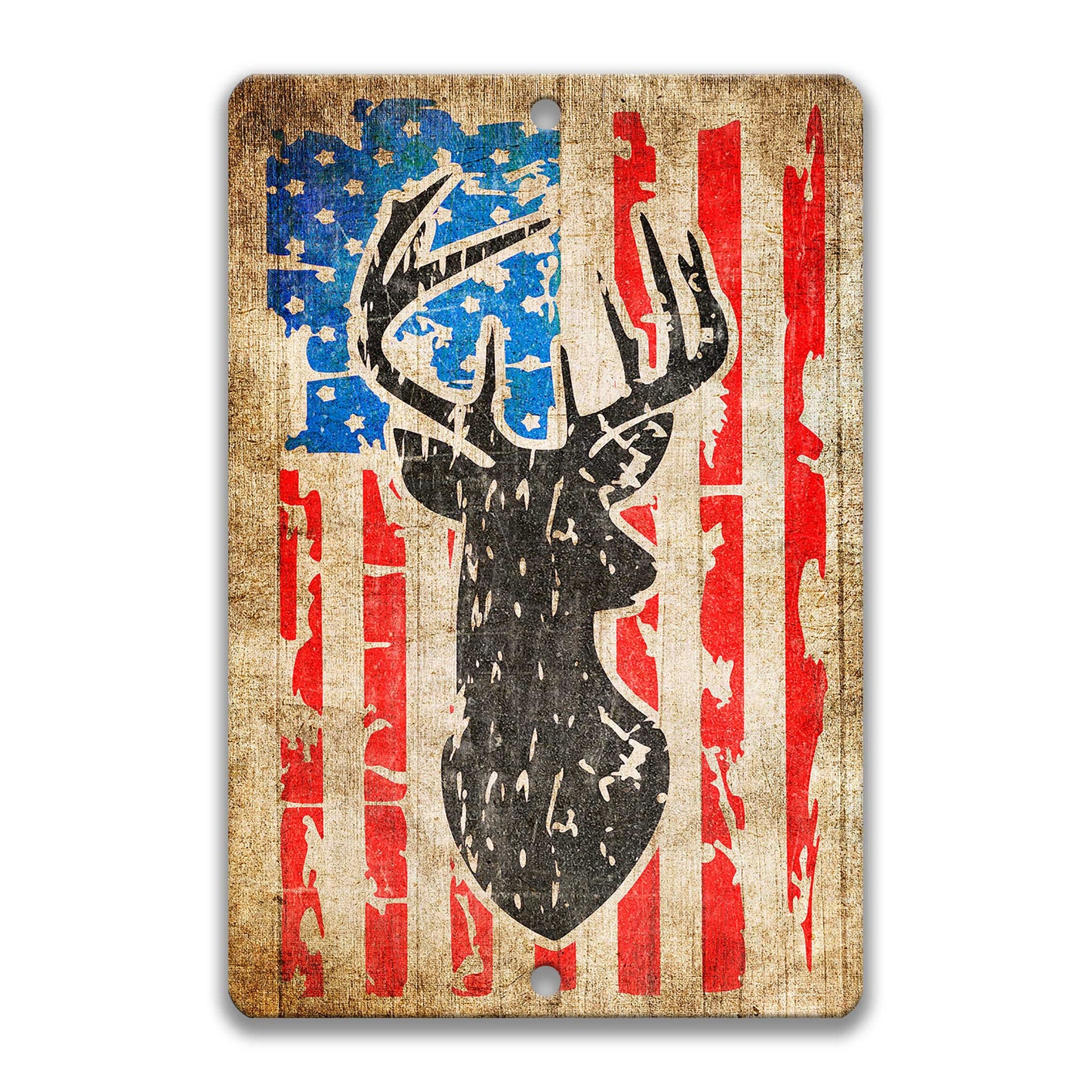 Deer Hunting Sign American Flag Sign Deer Hunting Decor Man - Etsy