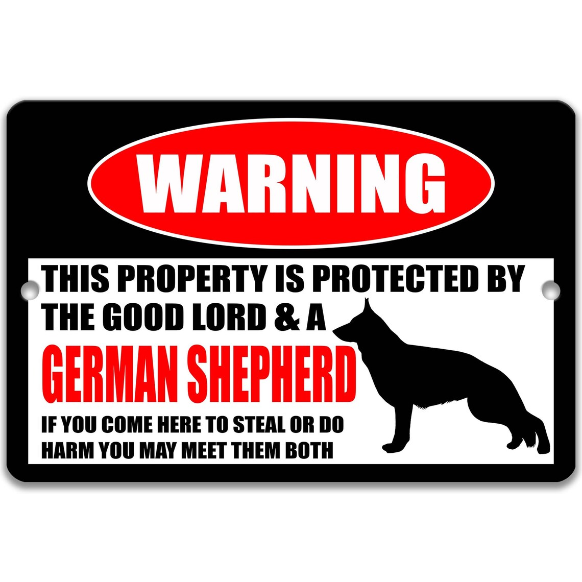 German Shepherd Dog Sign No Trespassing Sign Funny Metal Sign Dog ...
