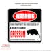 Funny Opossum Warning Sign, Opossum Decor, Campsite Sign Available in ...