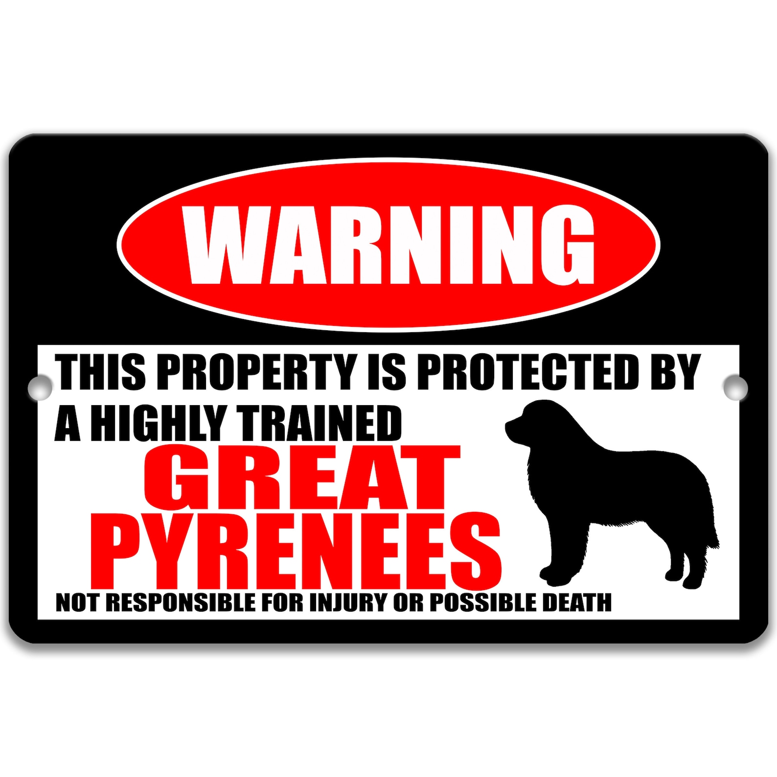 Great Pyrenees Sign Funny Dog Sign No Trespassing Sign Dog - Etsy