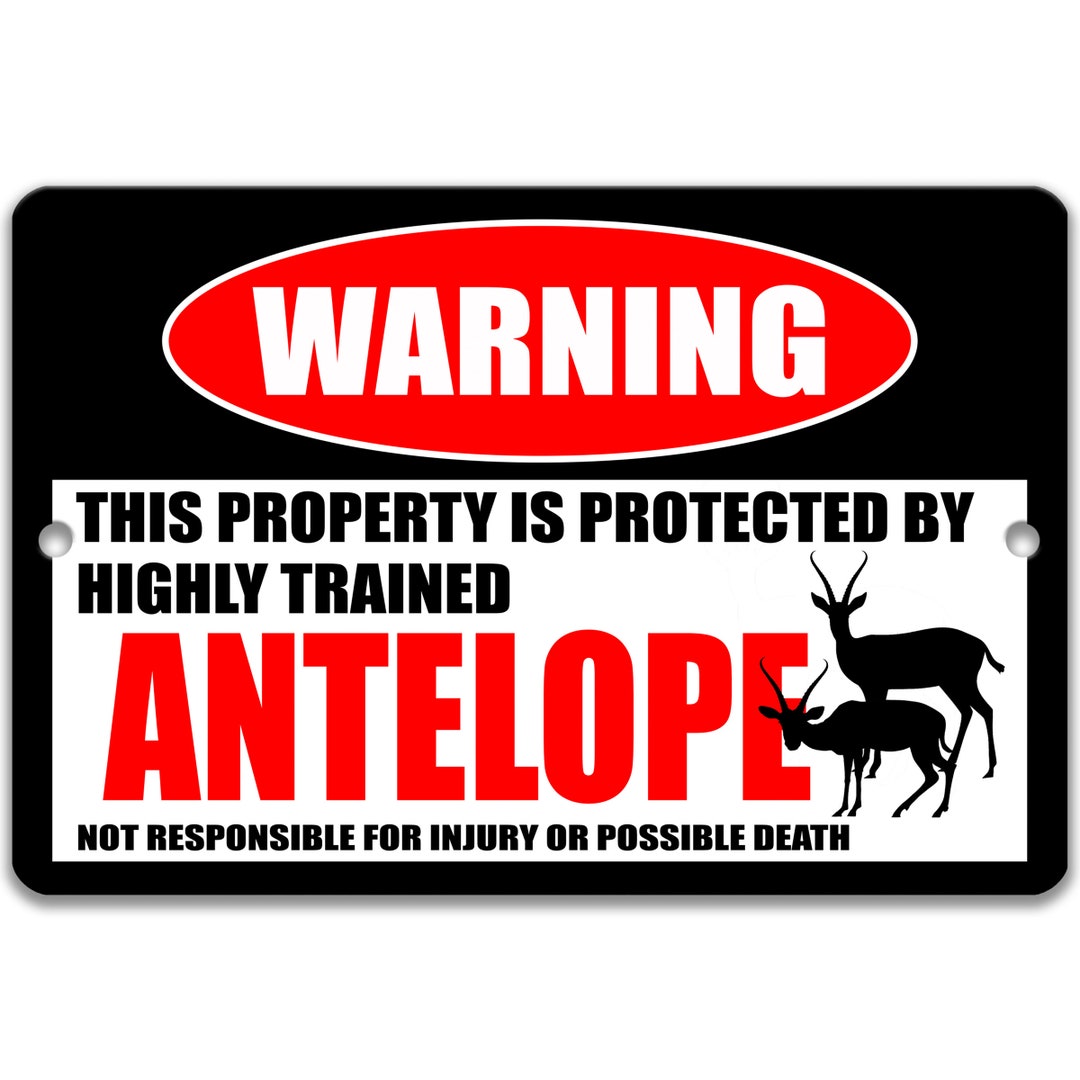 Antelope Metal Sign, Antelope Warning, Campsite Welcome Sign, Antelope ...