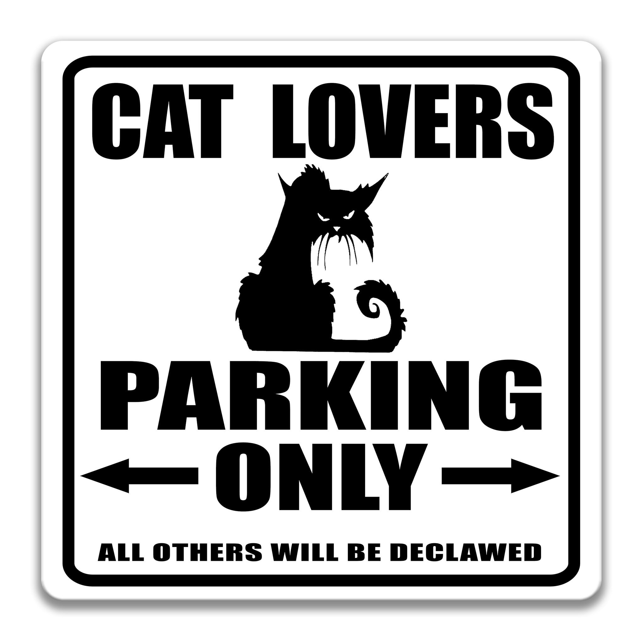 Cat Lovers Parking Sign, Funny Cat Gift, Family Cat Decor, Feline Sign ...