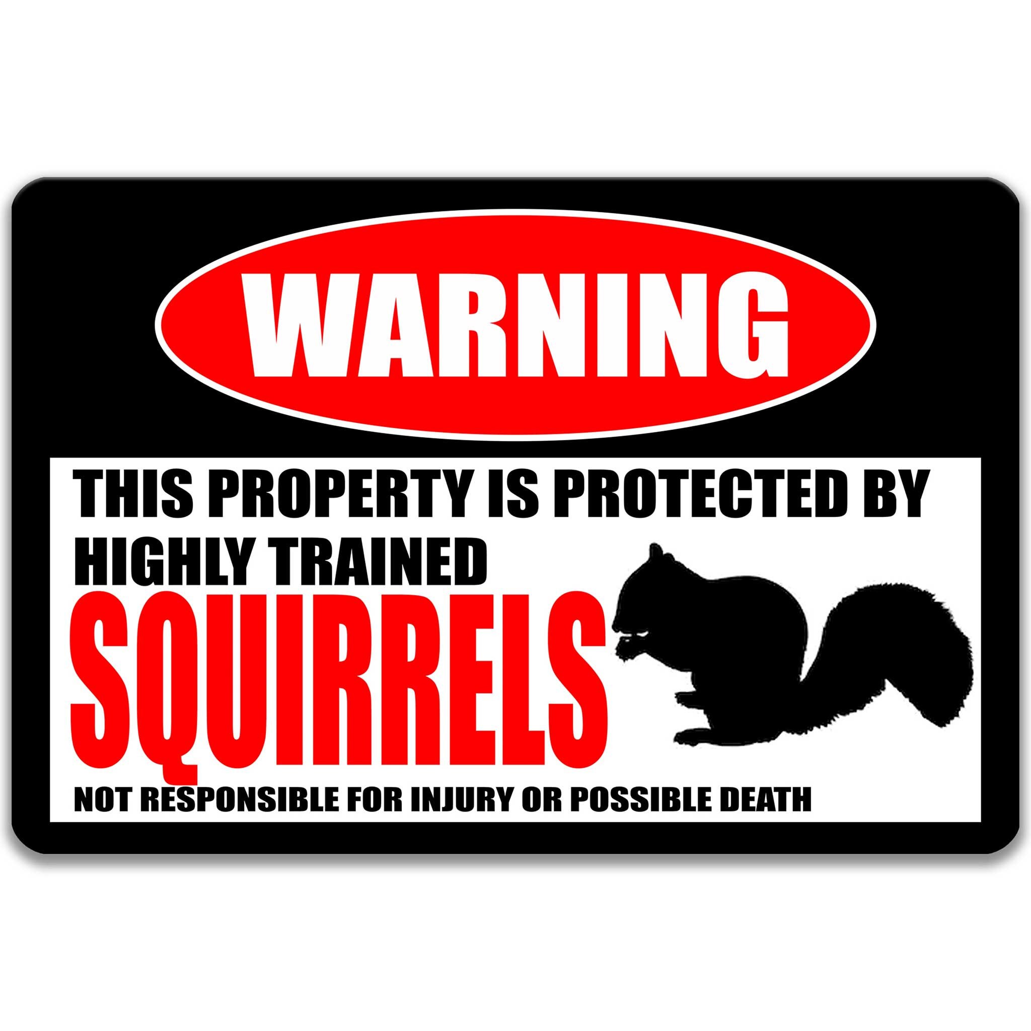 Funny Squirrel Sign Protected by Squirrels Animal Decor Pet - Etsy