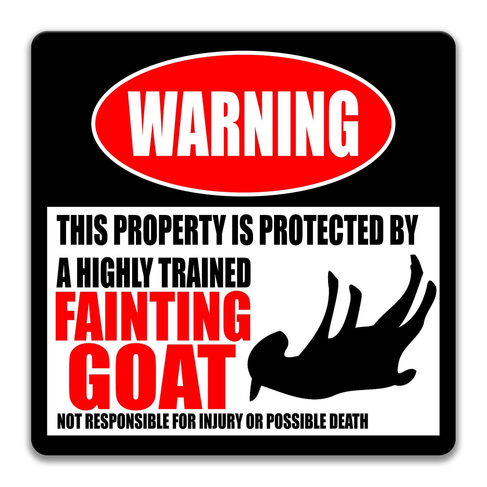 Fainting Goat Warning Sign Funny Goat Sign Goat Decor Barn | Etsy