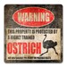 Ostrich Sign Ostrich Warning Sign Funny Ostrich Sign Bird Coop Sign ...