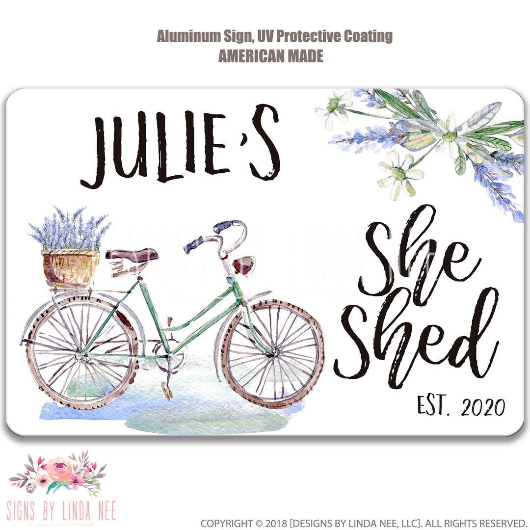 Personalized She Shed Sign, Lavender Custom Woman's Shed Sign, She Shed ...