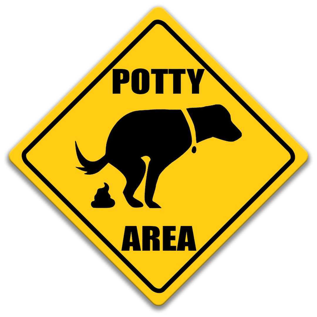 Potty Area, Dog Poop Sign, Lawn Sign, Dog Shit Sign, Front Yard Metal ...