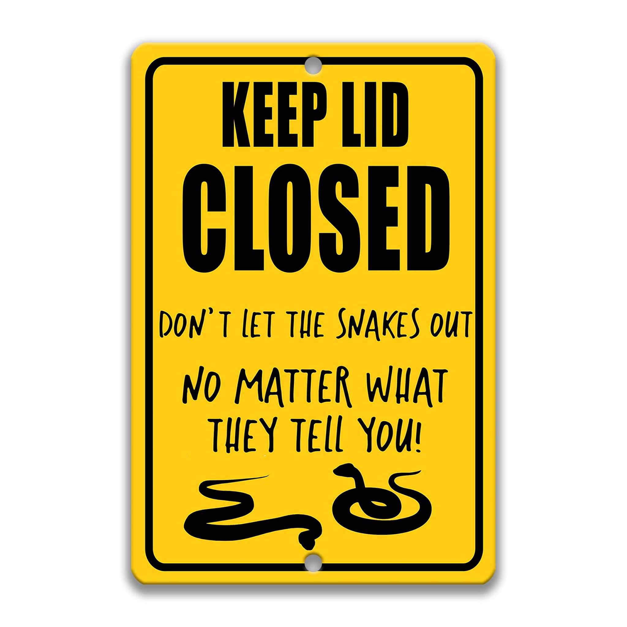 Keep Lid Closed Snakes Sign Funny Snake Sign Snake Lover Gift Reptile ...