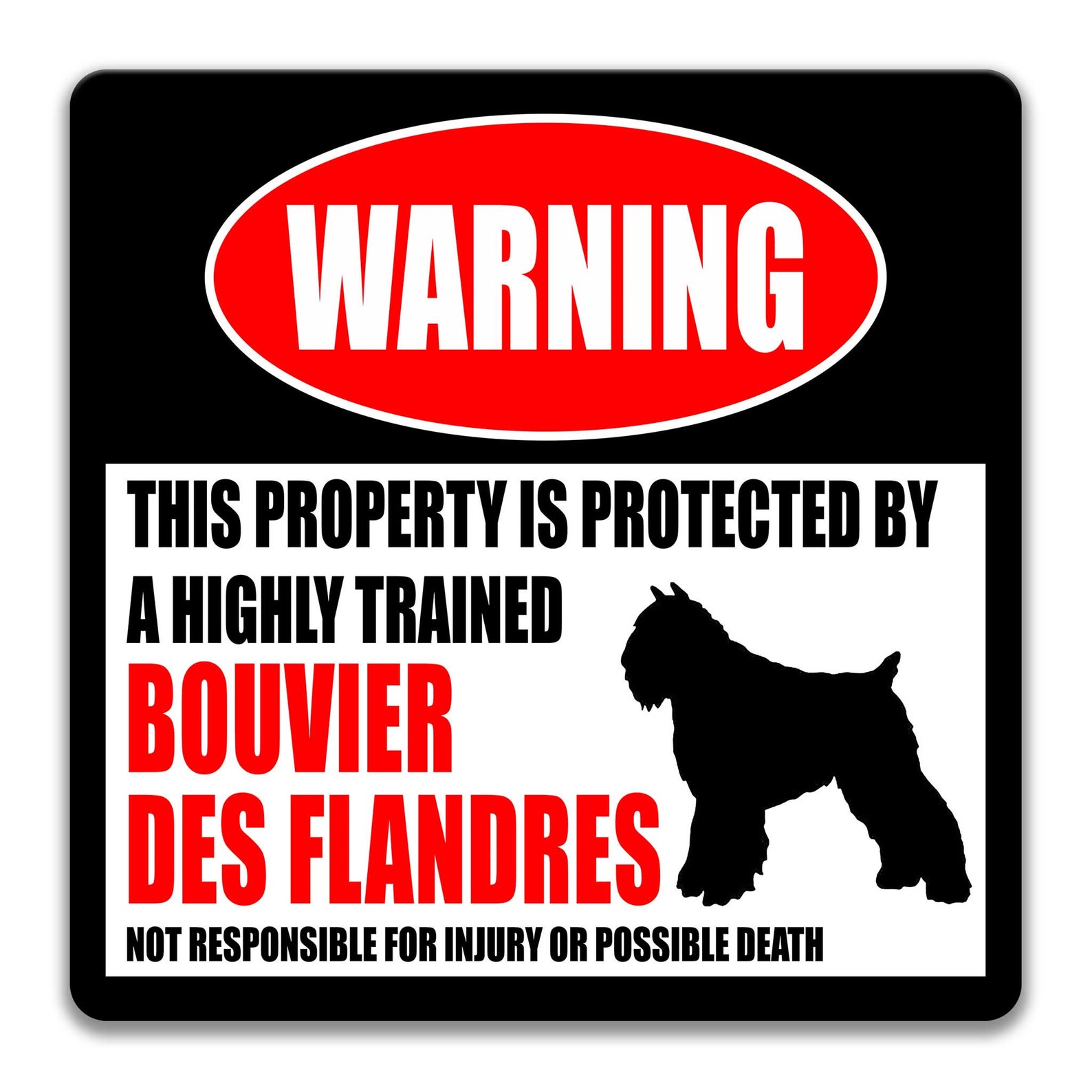 Bouvier Des Flandres Sign Bouvier Dog Sign Dog Warning Sign - Etsy