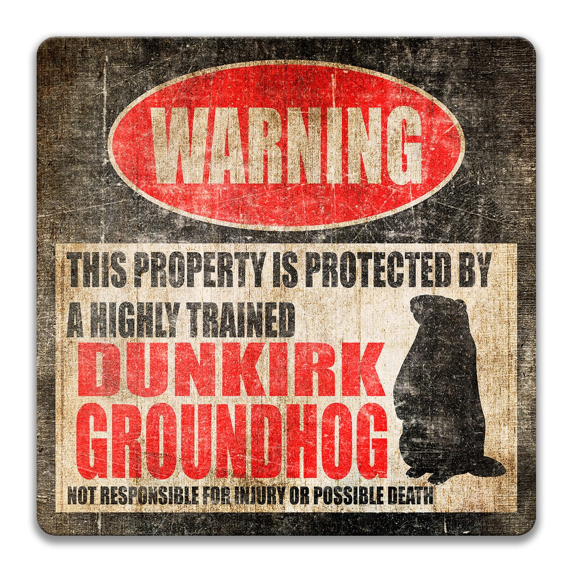 Groundhog Metal Sign, Groundhog Warning, Campsite Welcome Sign ...