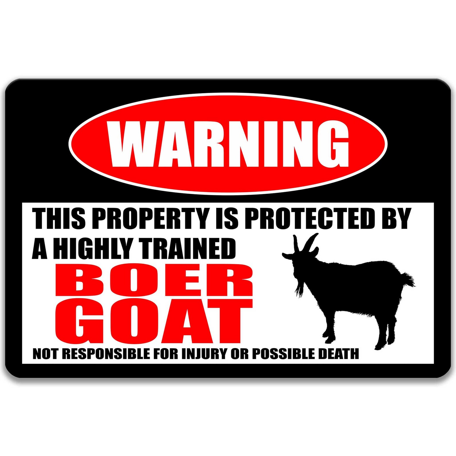 Boer Goat Warning Sign Funny Goat Sign Goat Decor Barn Sign - Etsy