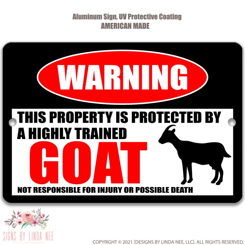 Goat Warning Sign Funny Goat Sign Goat Decor Barn Sign Yard | Etsy