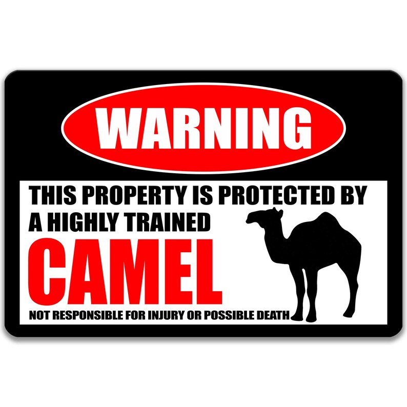 Camel Sign Camel Warning Sign Funny Camel Decor Sign Warning | Etsy