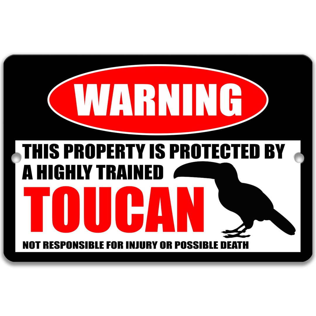 Cute Toucan Sign, Funny Tropical Bird Metal Sign for Porch, Tiki Bar ...