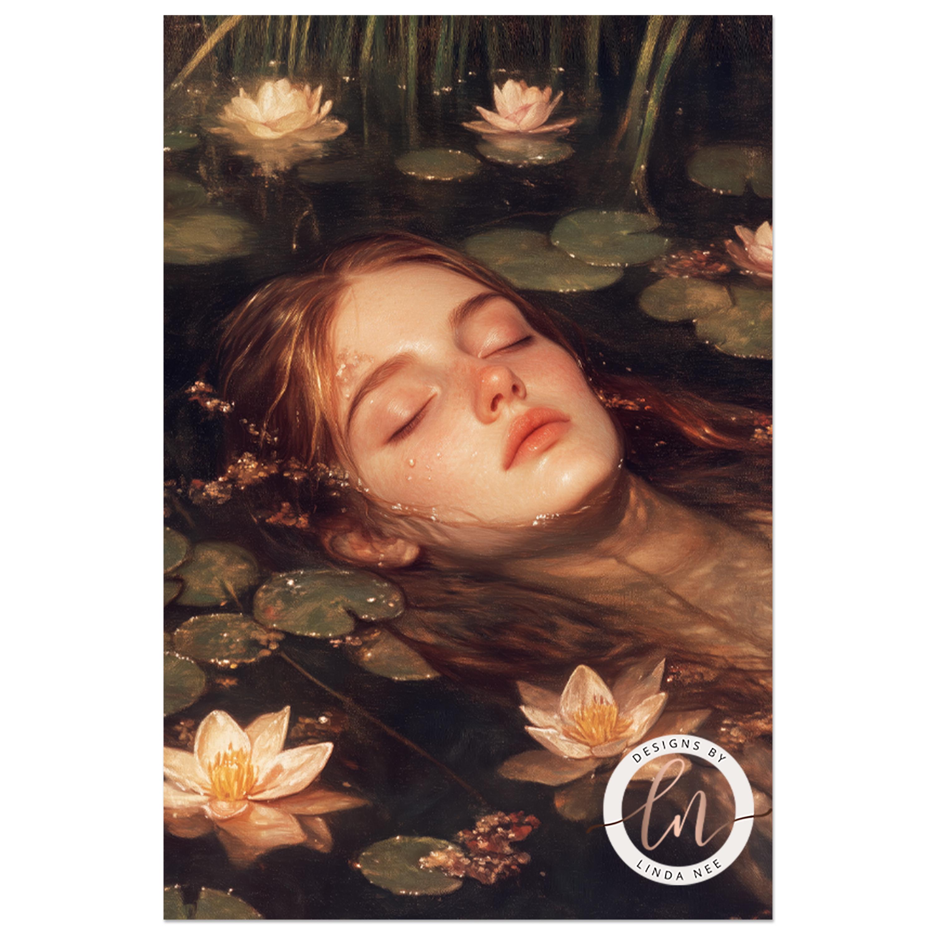 Ophelia Drowning Art Print, Dark Academia Aesthetic, Vintage Gothic ...