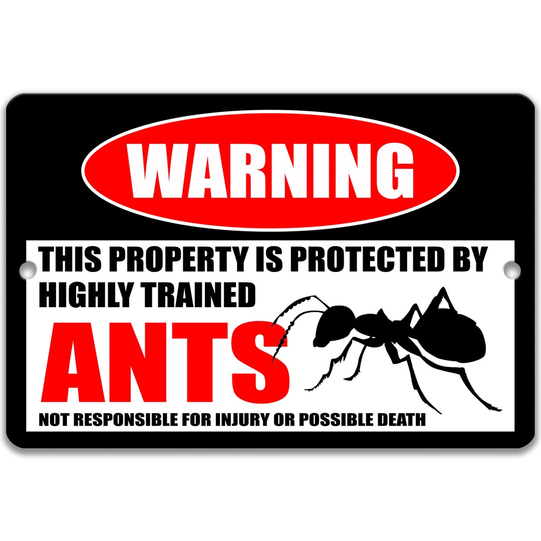 Funny Ants Warning Sign, Ants Decor, Ants Sign, Pest Sign, Insect Lover ...