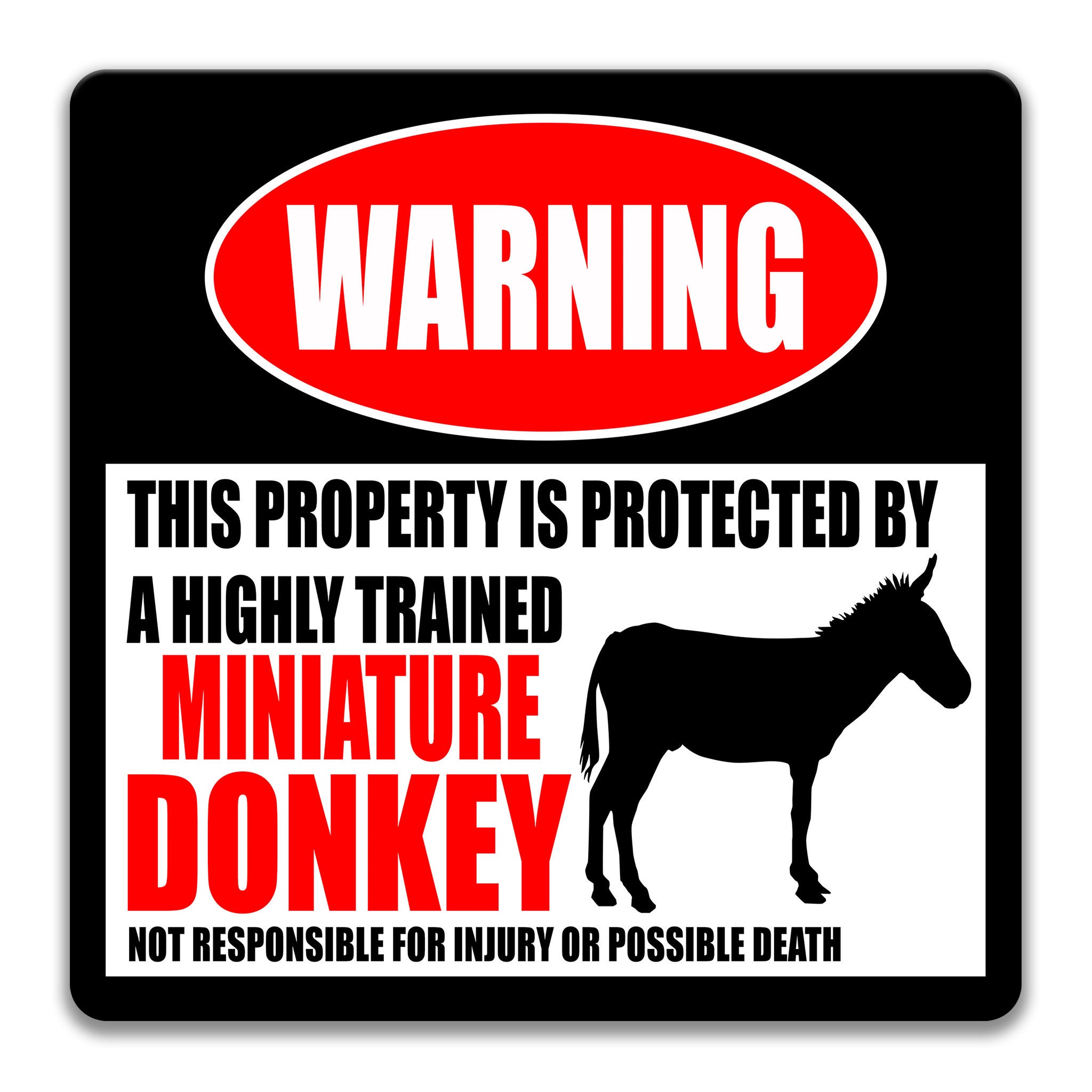 Mini Donkey Sign Donkey Warning Sign Barn Sign Farm Sign Burro | Etsy