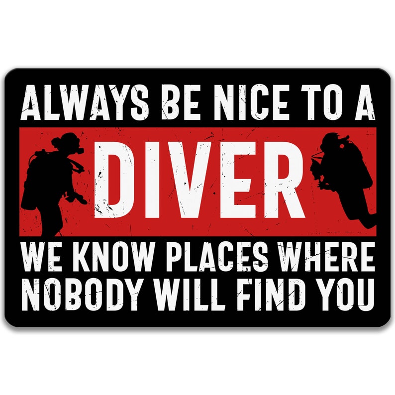 Funny Scuba Diving Sign, Humorous Diving Gifts, Certified Diving ...