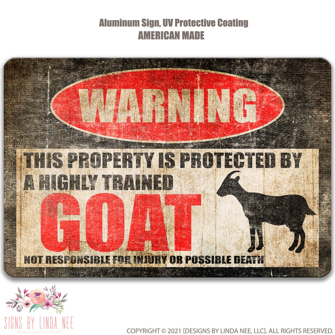 Goat Warning Sign Funny Goat Sign Goat Decor Barn Sign Yard | Etsy