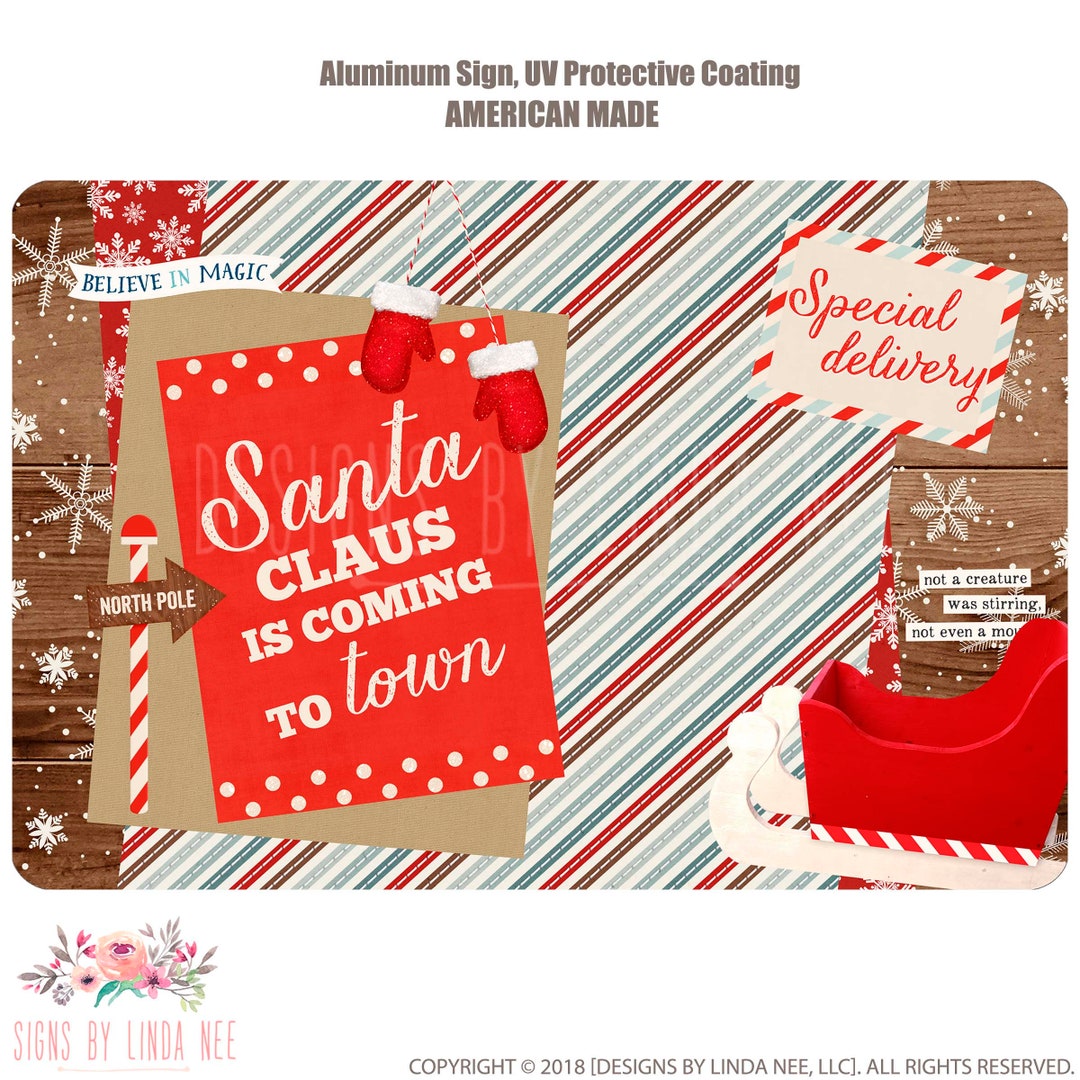 Santa Sign, Christmas Sign, Christmas Decoration Christmas Decor Front ...