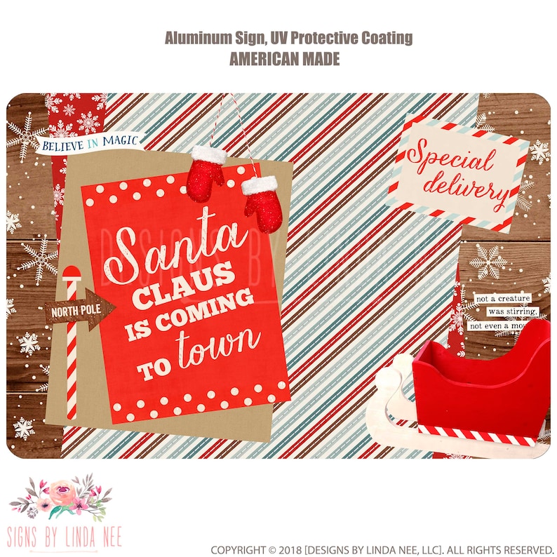 Santa Sign Christmas Sign Christmas Decoration Christmas - Etsy