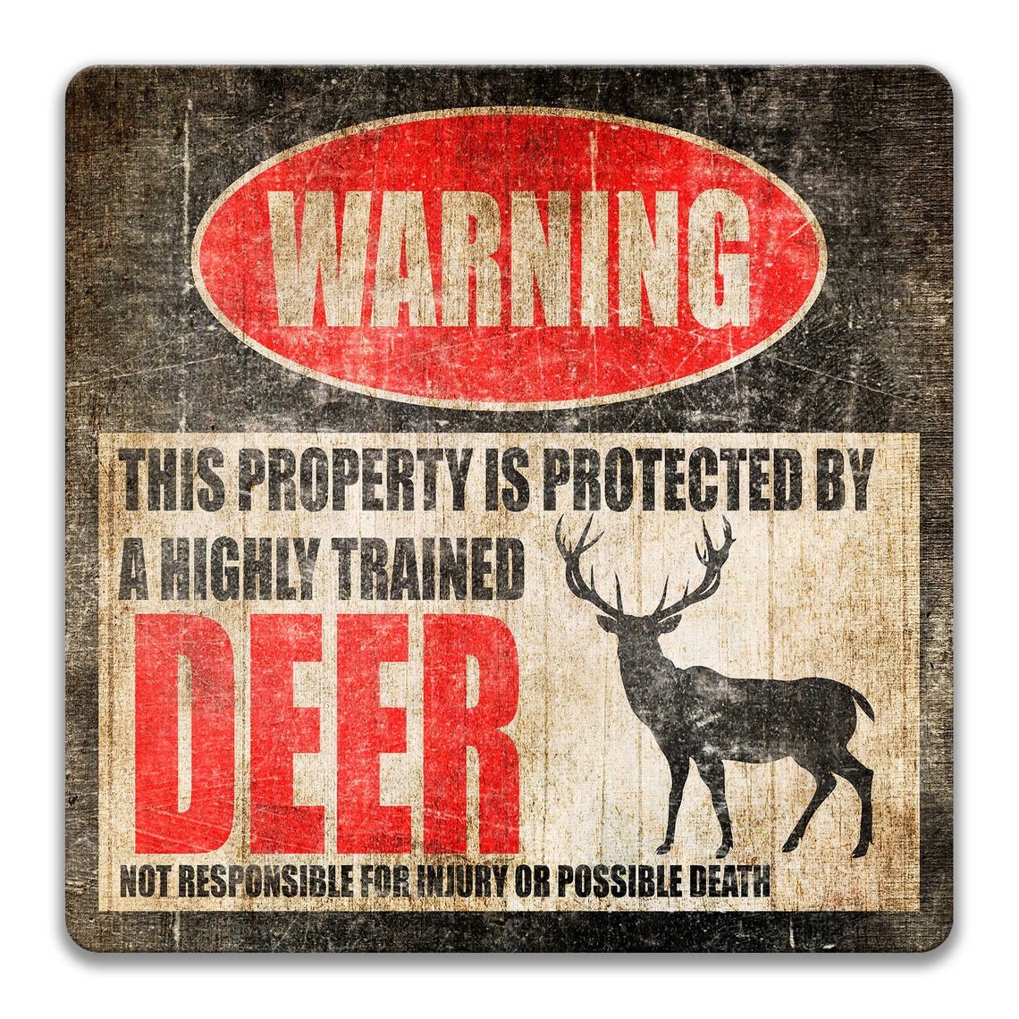 Deer Sign Cabin Sign Funny Deer Sign Deer Decor Deer Warning | Etsy