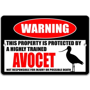 Funny Avocet Warning Sign, Avocet Decor, Avocet Sign, Shorebird Sign ...