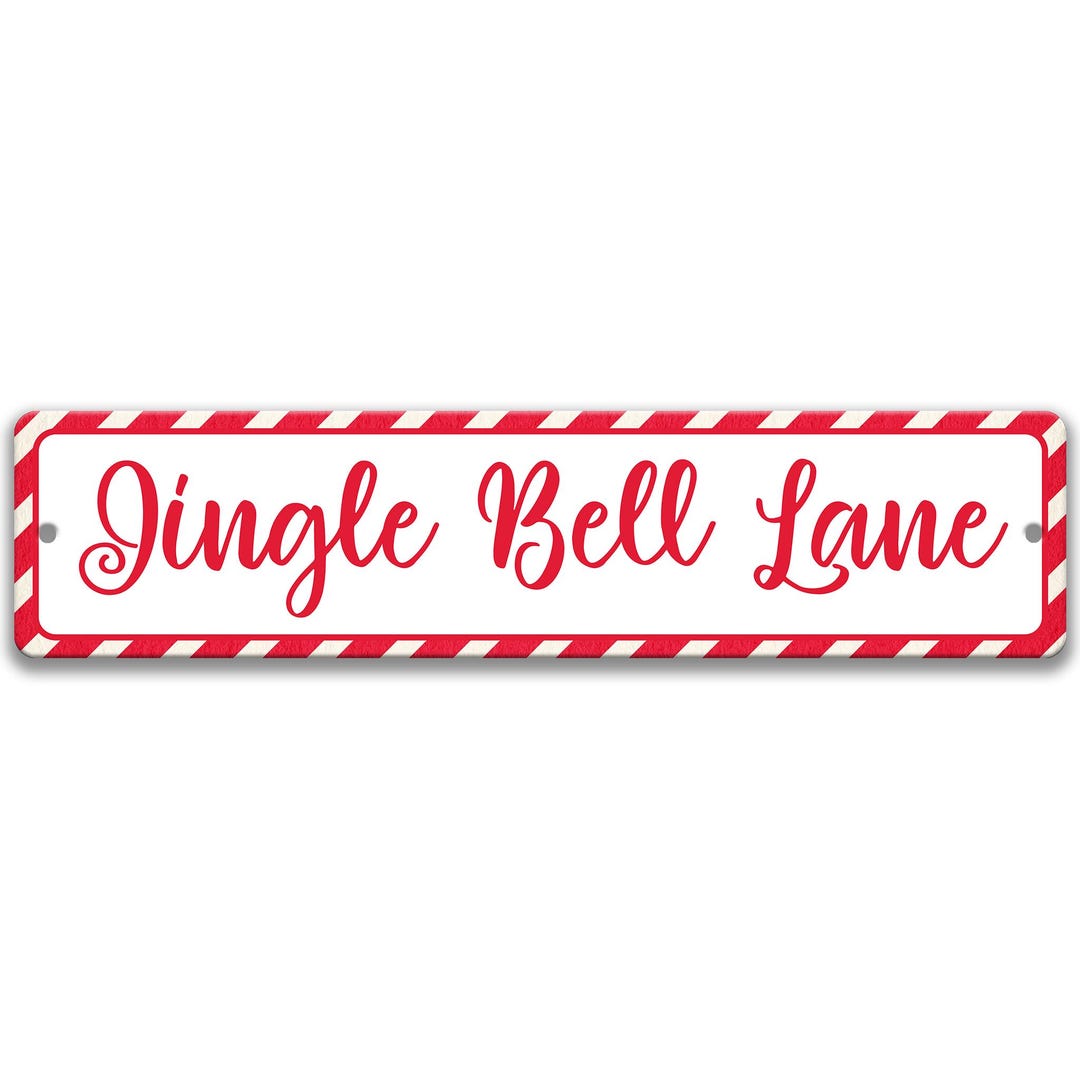 Jingle Bell Lane Sign Front Yard Sign Jingle Bell Lane Sign Front Door ...