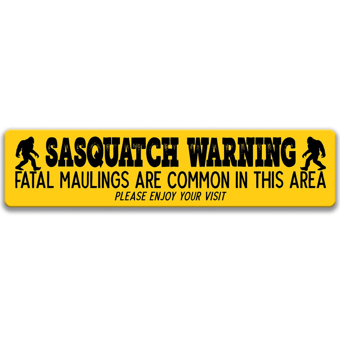 Sasquatch Warning Funny Metal Sign, Outdoor Sign, Rusty Metal Sasquatch ...