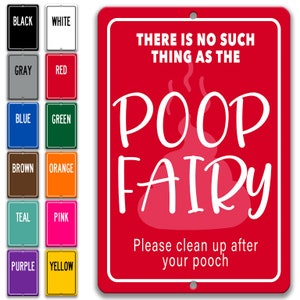 Poop Fairy Sign, No Dog Poop Sign, Lawn Sign, Dog Shit Sign, Clean up ...