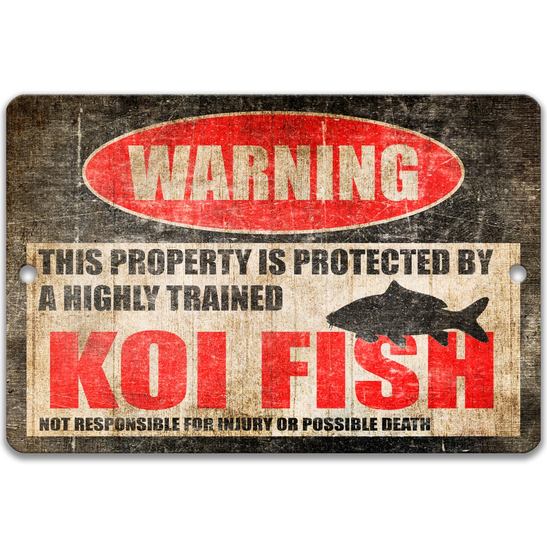 Funny Koi Fish Warning Sign, Beware of Koi Fish Sign, Japanese Carp ...