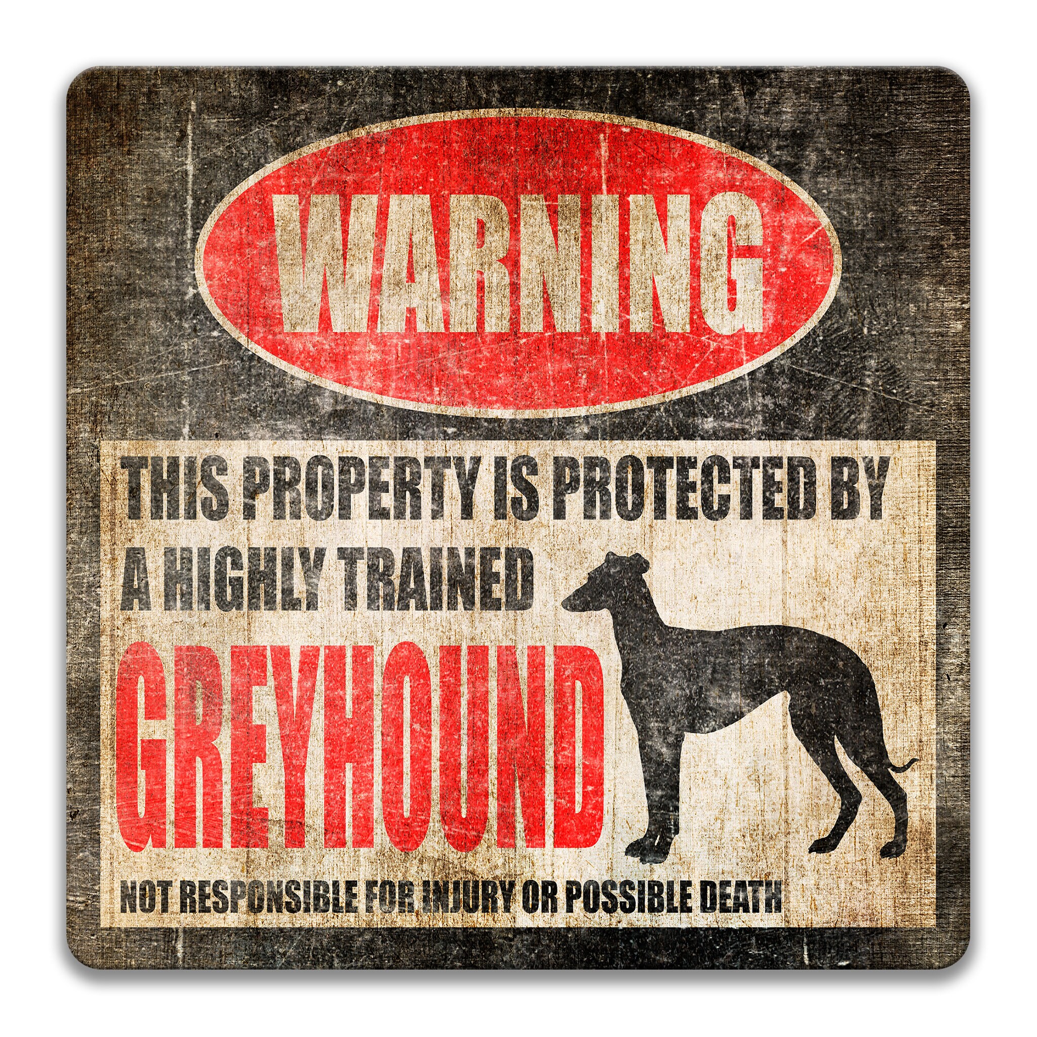 Greyhound Sign No Trespassing Sign Dog Warning Sign Funny Dog | Etsy