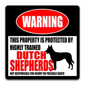 K9 Security Dog Dutch Shepherds Sign, No Trespassing, Dog Warning Sign ...