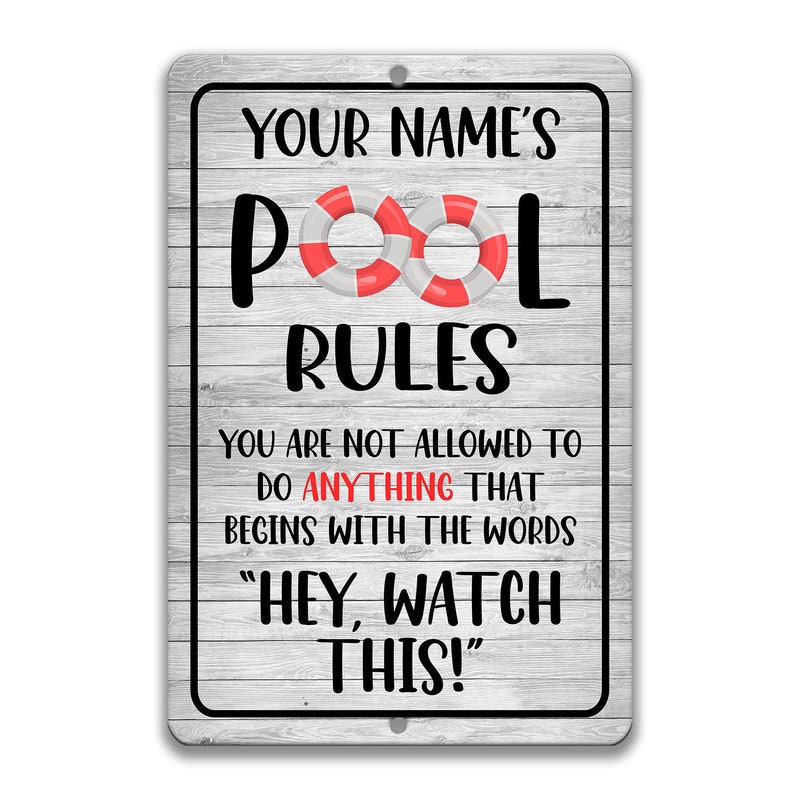 Funny Pool Signs - Etsy